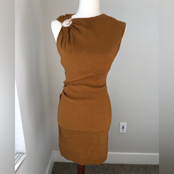 Zara | Dresses | Zara Elasticized Linen Dress | Poshmark